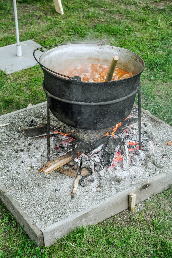 Romanian Traditional Food Prepared at the Cauldron on the Open Fire ...