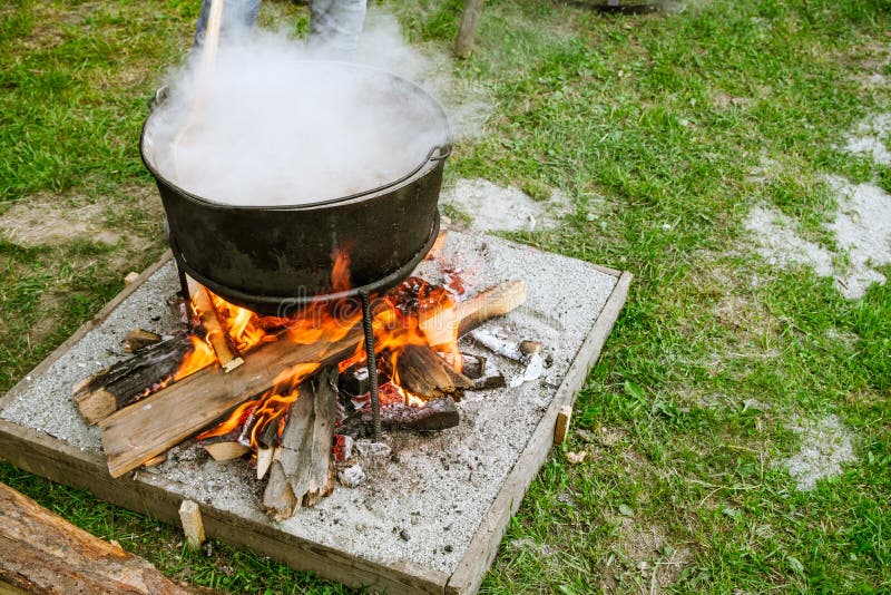Romanian Traditional Food Prepared at the Cauldron on the Open Fire ...