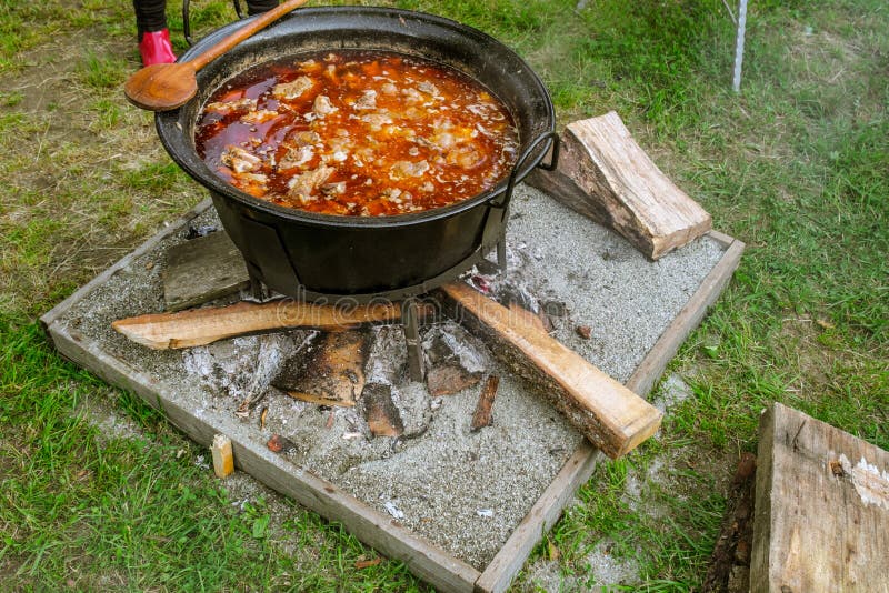 Romanian Traditional Food Prepared at the Cauldron on the Open Fire ...