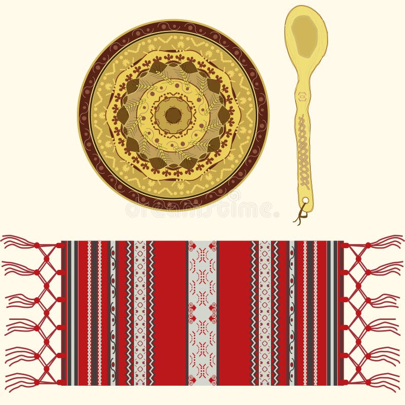 Romanian Traditional Objects Stock Illustration - Illustration of ...