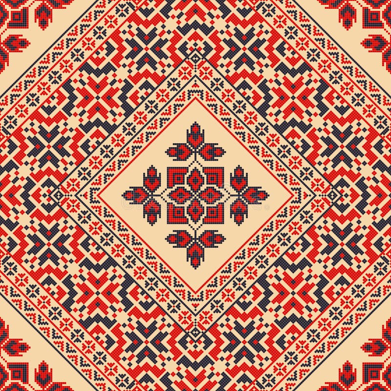 Romanian Traditional Pattern Stock Vector - Illustration of geometrical ...