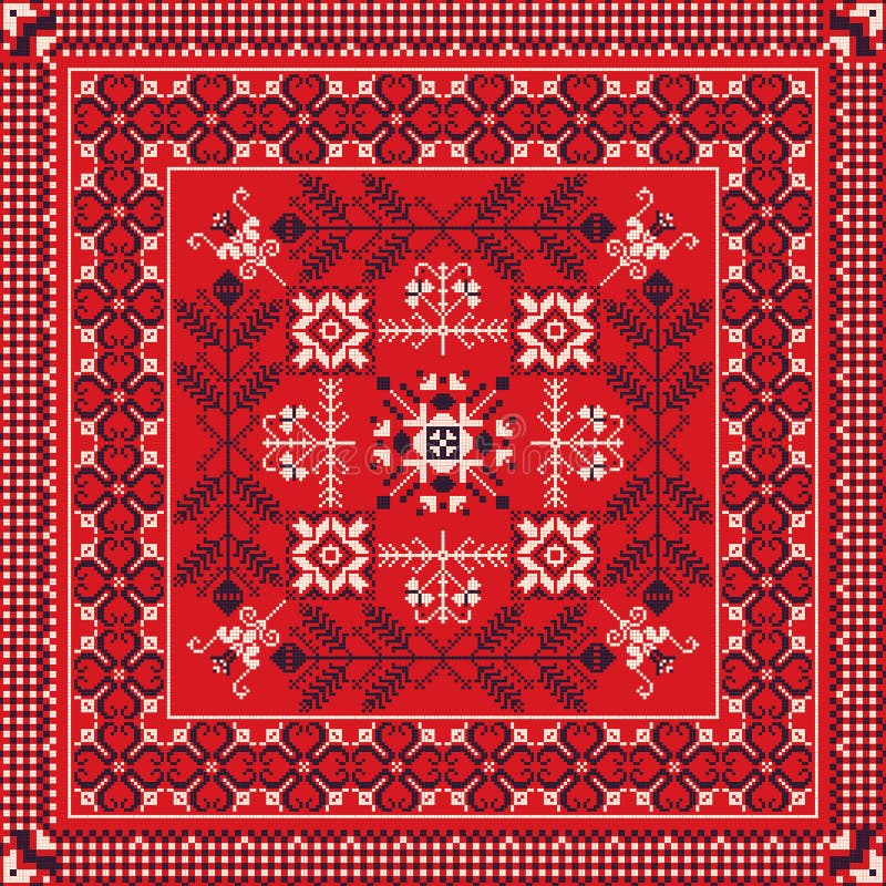 Romanian Traditional Pattern Stock Vector - Illustration of knitting ...