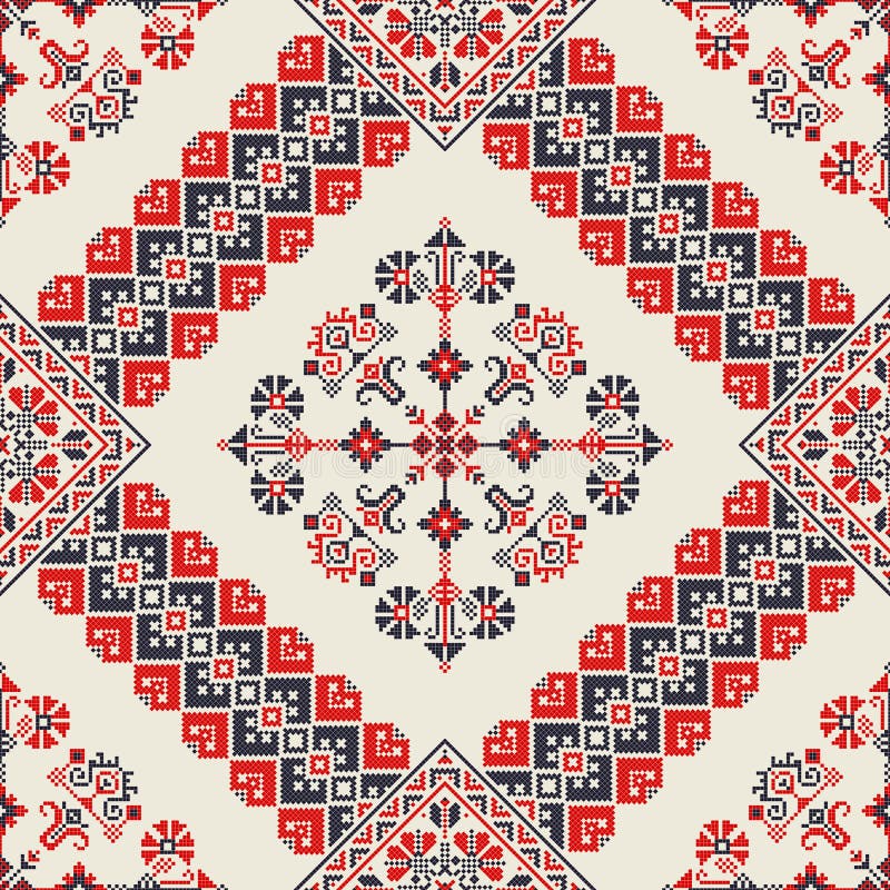 Romanian Traditional Pattern Stock Vector - Illustration of cross ...