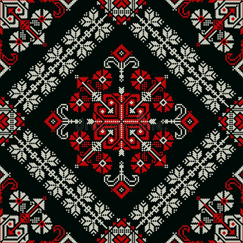 Romanian Traditional Pattern Stock Vector - Illustration of embroidery ...