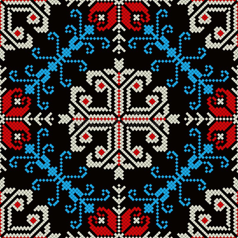 Romanian Traditional Pattern Stock Vector - Illustration of knitting ...