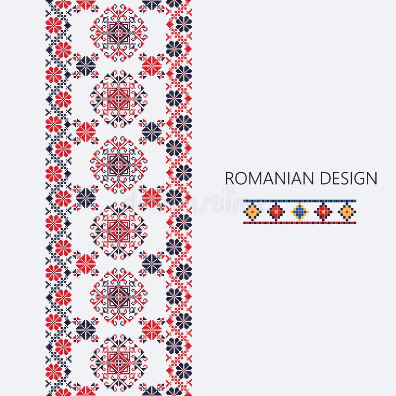 Romanian vertical border stock vector. Illustration of fashion - 91483016