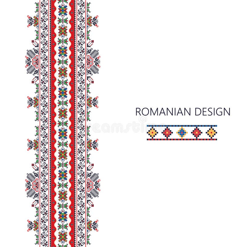Romanian vertical border stock vector. Illustration of design - 180454105