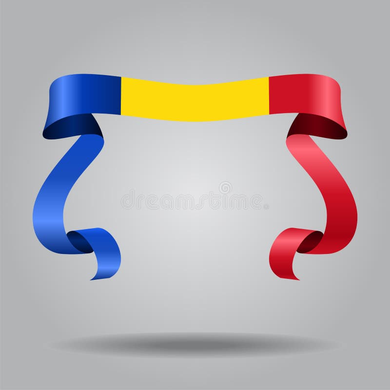 Romanian Flag Wavy Ribbon Background. Vector Illustration. Stock Vector ...