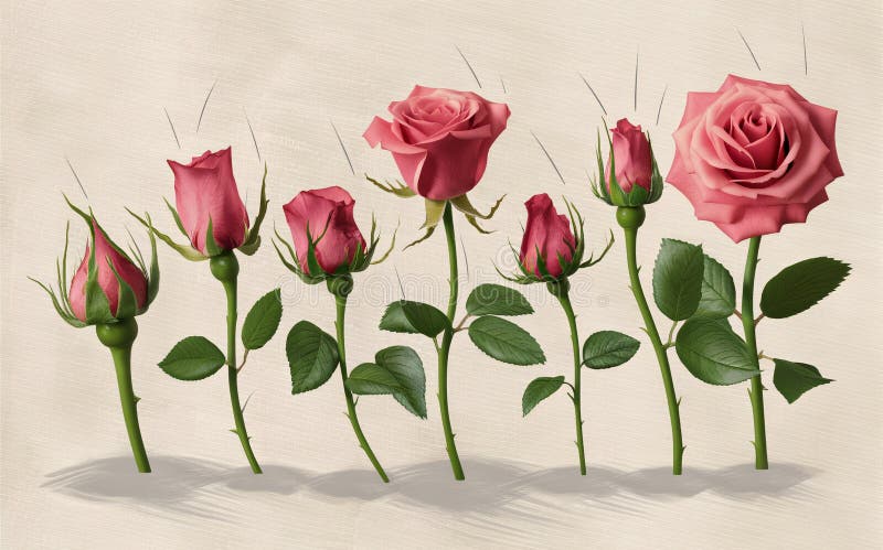 Generative-AI, Rose Blooming in Stages Animated Sequence for Valentine ...