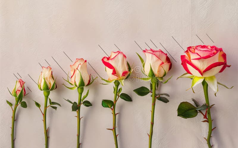 Generative-AI, Rose Blooming in Stages Animated Sequence for Valentine ...