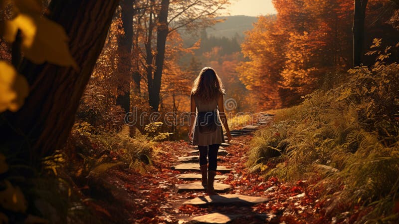 Romantic Autumn Walk: Emily Strolling through Nature S Golden Light ...