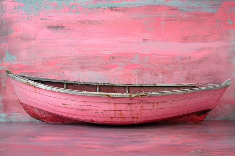 Romantic Backdrop Pink Boat. Generate Ai Stock Illustration ...