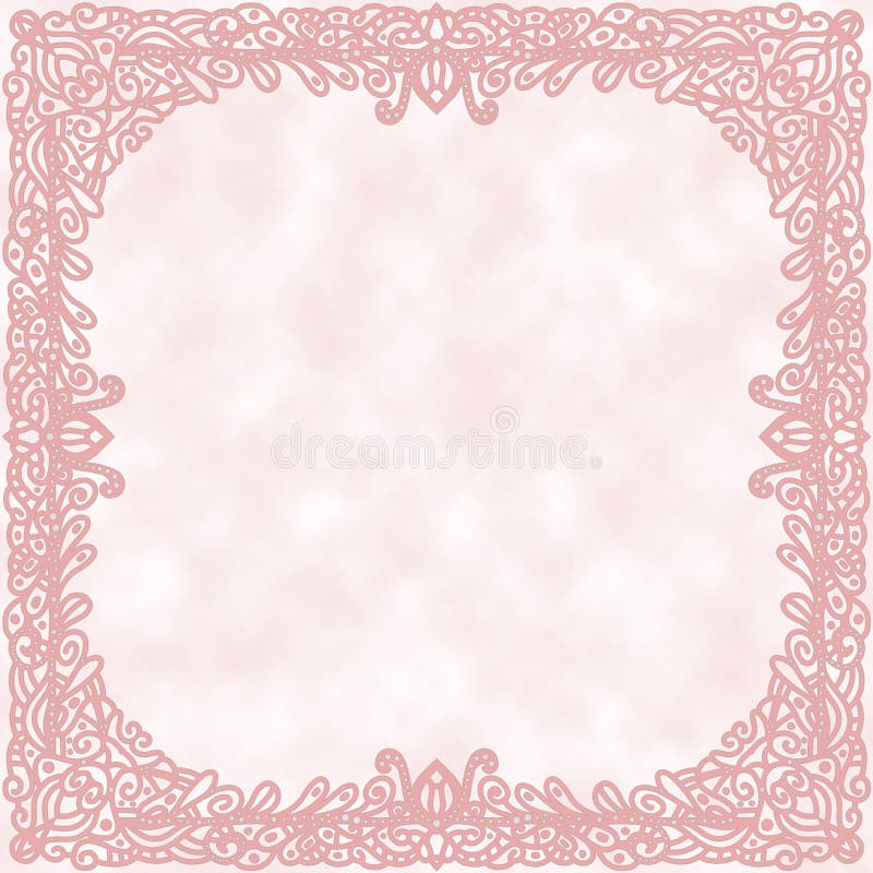 Romantic Background with Decorative Border Stock Illustration ...