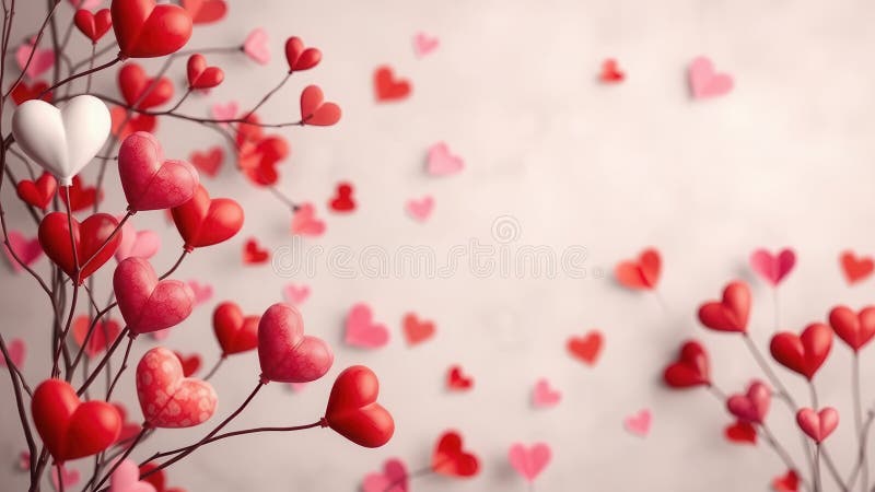 Romantic Background with Hearts. Stock Photo - Image of affection ...