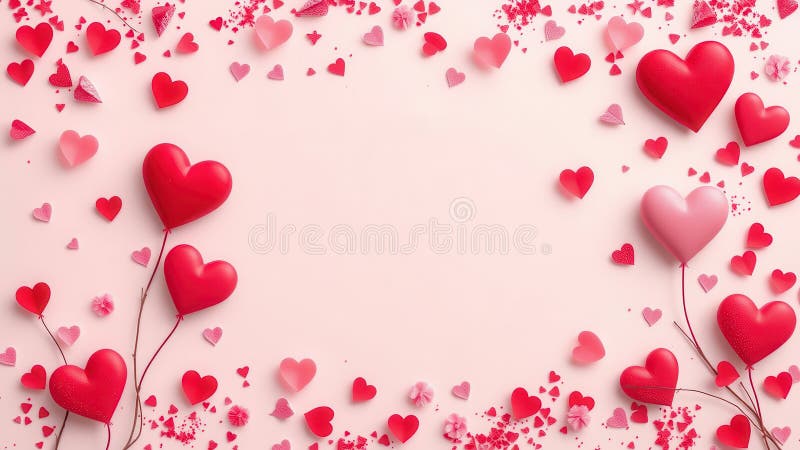 Romantic Background with Hearts. Stock Photo - Image of dating, passion ...