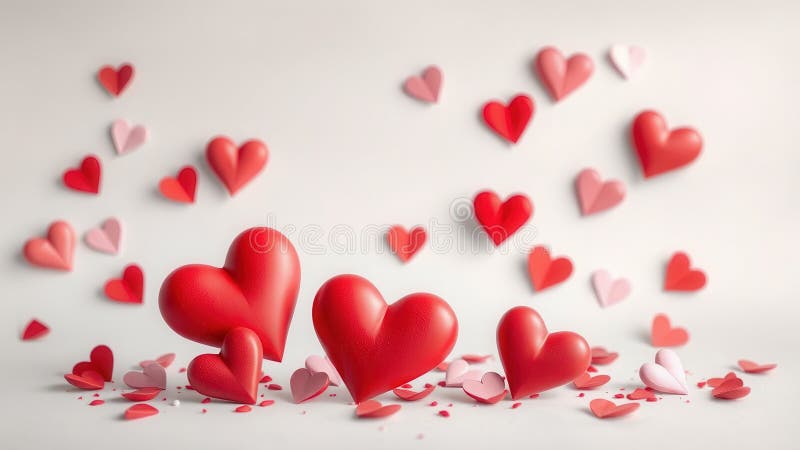 Romantic Background with Hearts. Stock Image - Image of romance ...