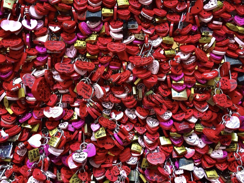 Romantic Background of Red Locks Editorial Photography - Image of locks ...