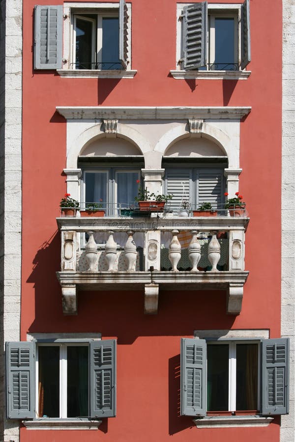 Romantic Balcony on the Medival Building Stock Photo - Image of scenic ...