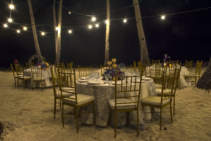 Romantic Banuet Setup at the Beach, Night, Romantic, Wedding Reception ...