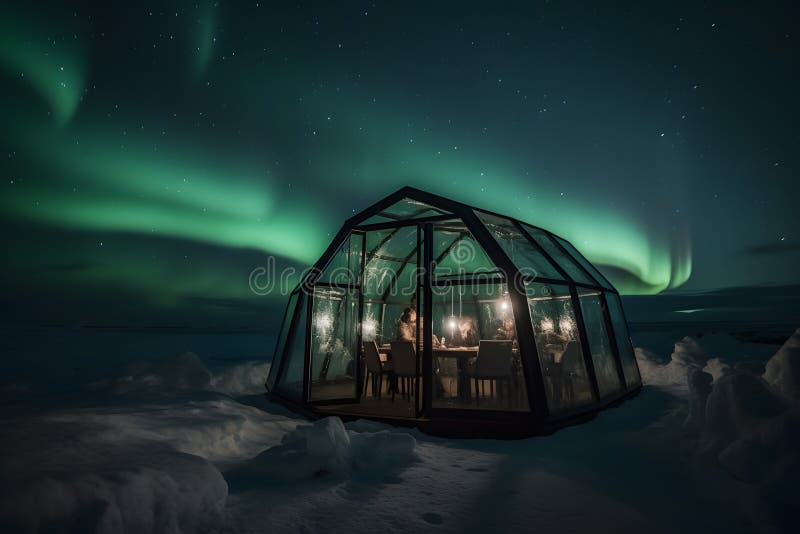 Romantic Bar on the Waterfront. Cozy Dome-restaurant in Nature Stock ...