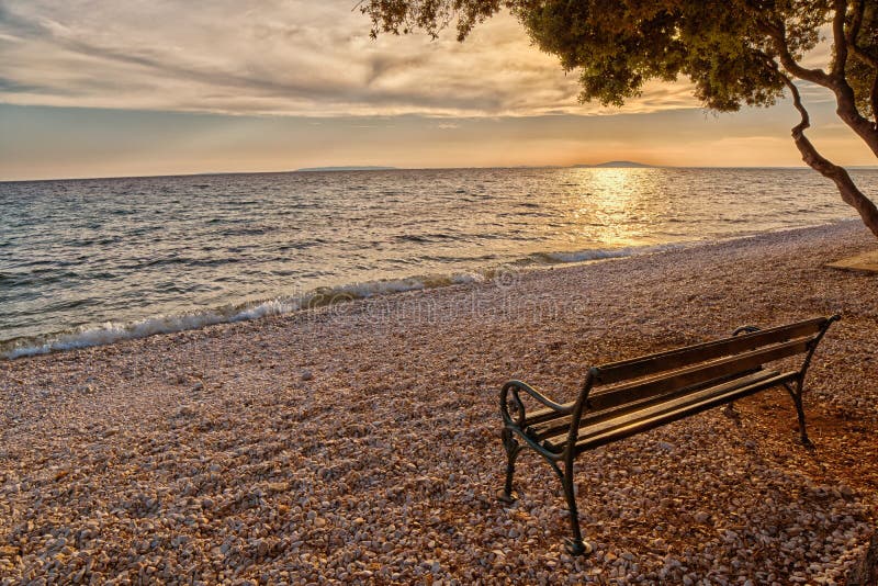 Beach bench stock photo. Image of relaxing, tranquil - 35058762