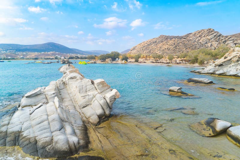 Romantic Beach at Greek Island Stock Photo - Image of water, sunny ...