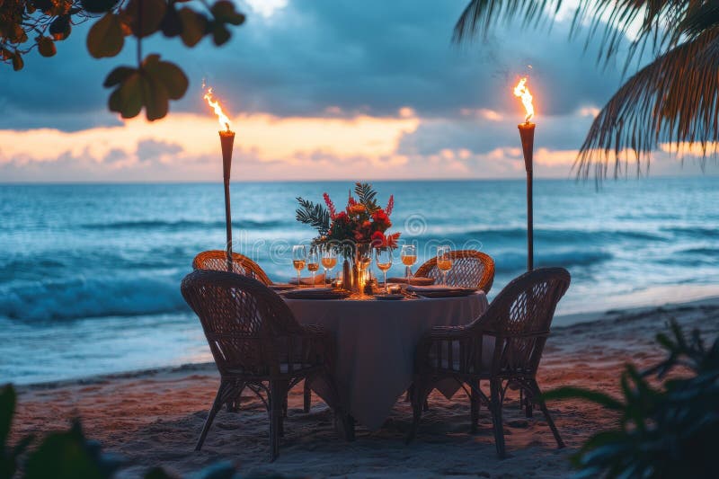 Romantic Beach Setup, Create a Romantic Beach Dinner with Tiki Torches ...