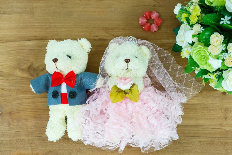 Romantic Bear on Wedding Scene Stock Image - Image of valentine, teddy ...