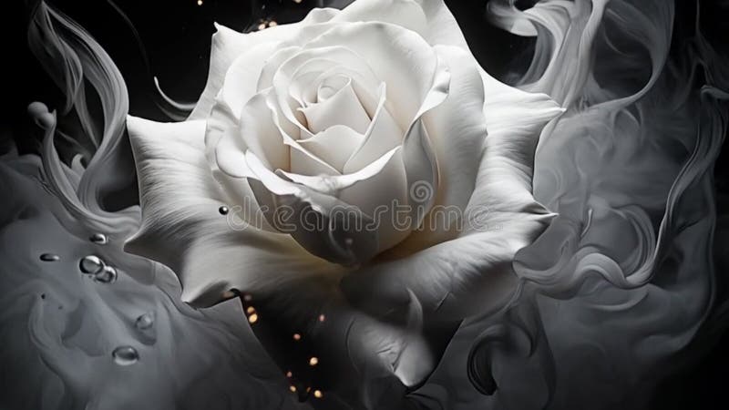 Romantic and Beautiful Abstract Animation with a White Rose Stock Video ...