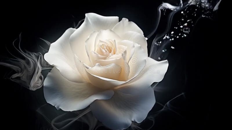 Romantic and Beautiful Abstract Animation with a White Rose Stock Video ...