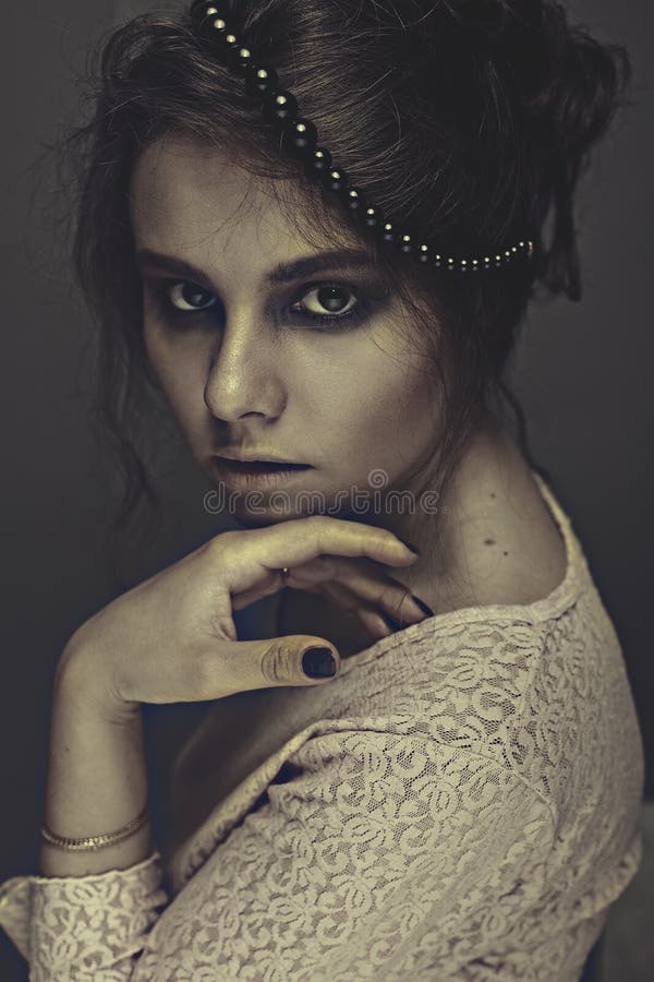 Romantic Beauty stock photo. Image of girl, lips, cute - 25054900