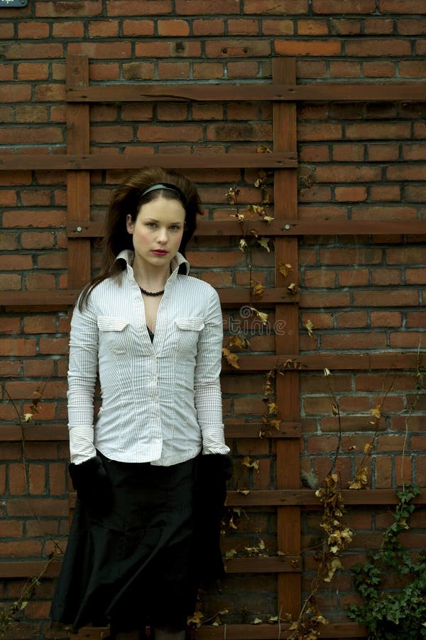 Goth girl on a tractor stock image. Image of grass, goth - 16324561