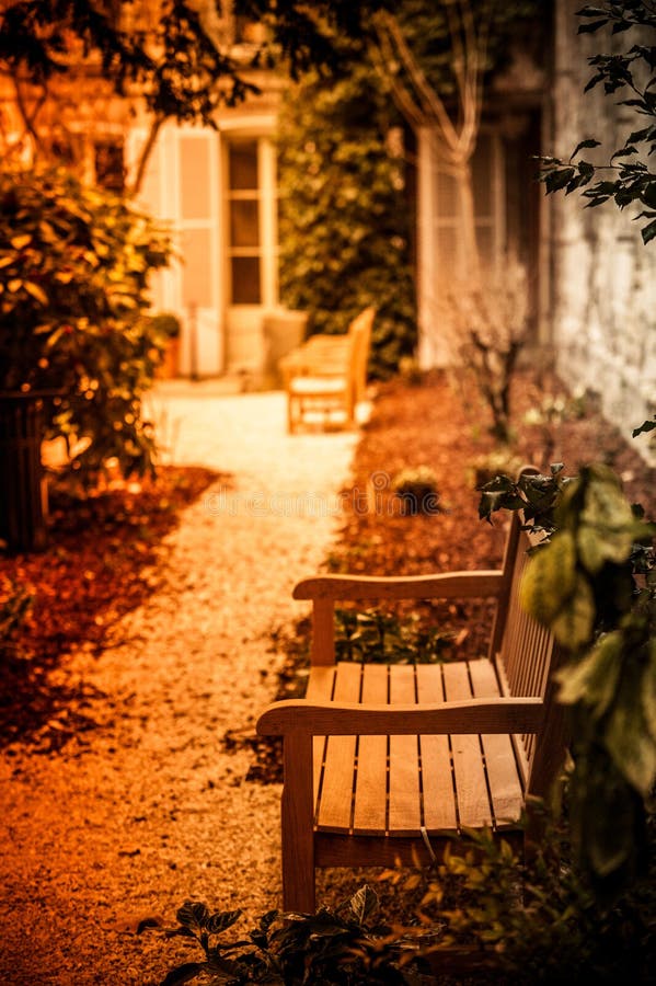 Romantic Bench in Paris, France Stock Image - Image of bench, path ...