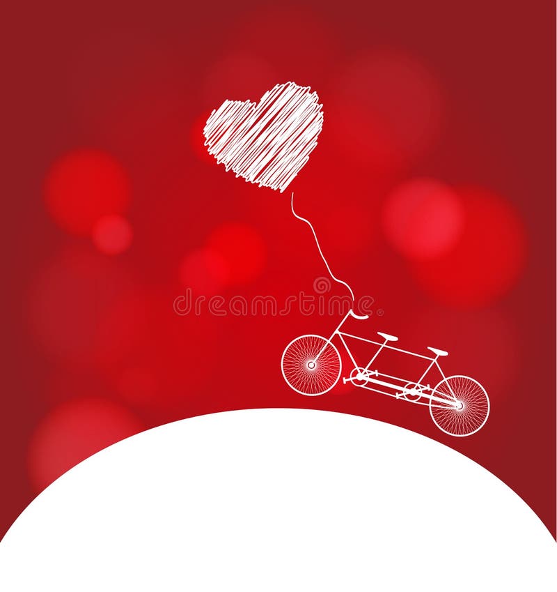 Bicycle with Heart Icon or Logo Stock Illustration - Illustration of ...