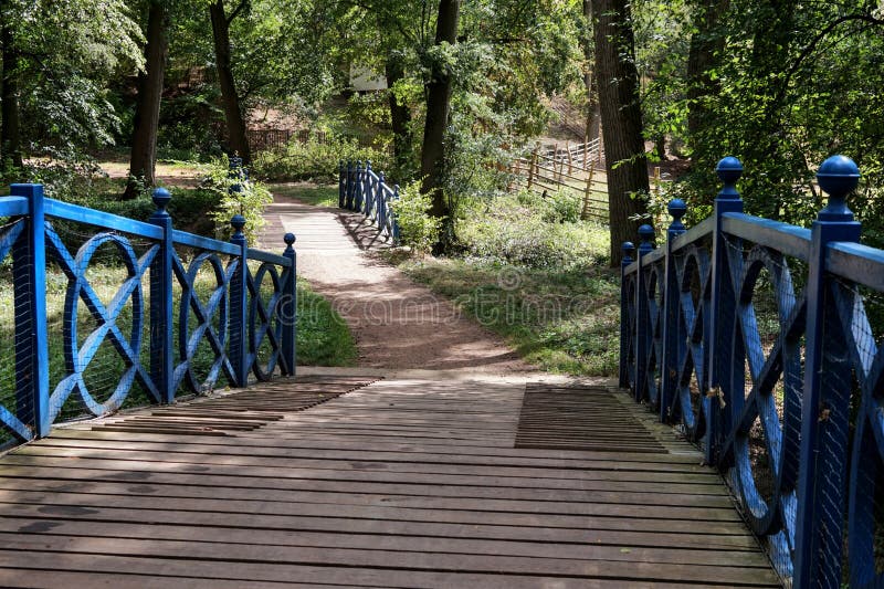 Blue bridge stock photo. Image of natural, cover, green - 123529798