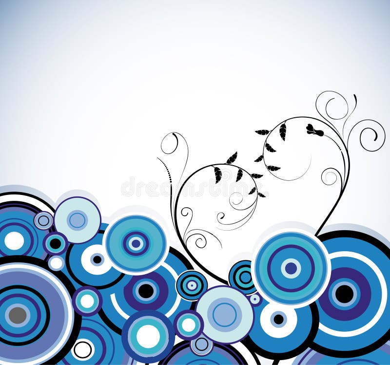 Romantic Blue Rings. Floral Background. Vector Stock Vector ...