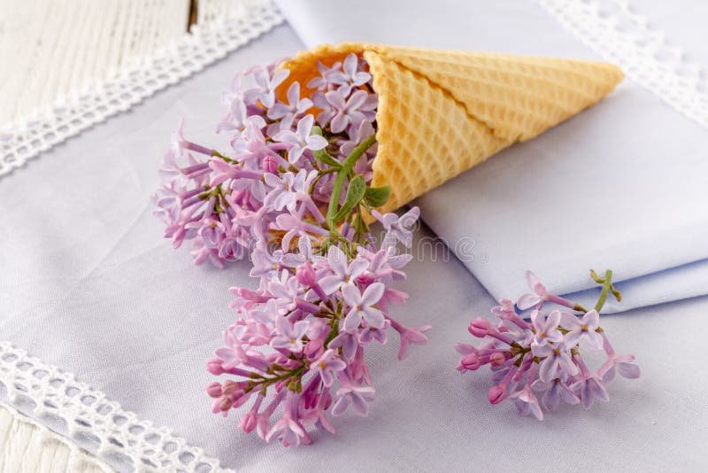 Romantic Bouquet of Fresh Spring Lilacs Stock Image - Image of fresh ...