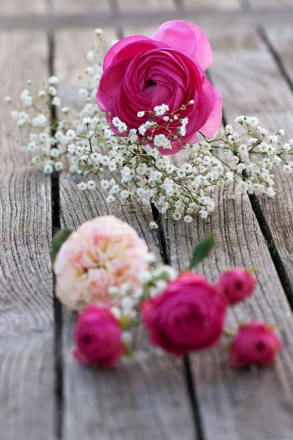 Romantic Bouquet with Pink Roses Stock Photo - Image of postcard ...