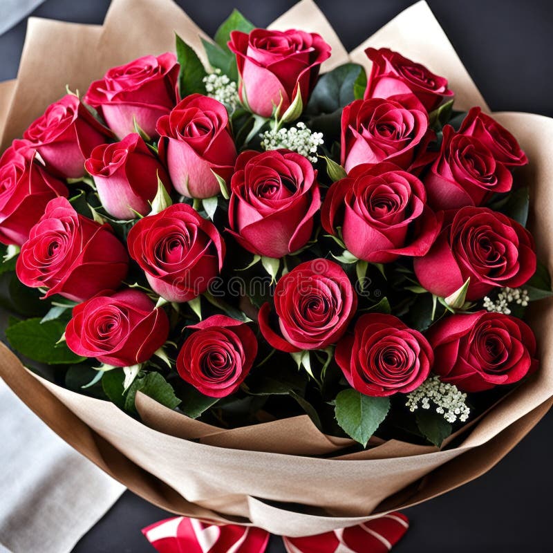 Flowers of Red Roses for a Romantic Occasion Stock Illustration ...