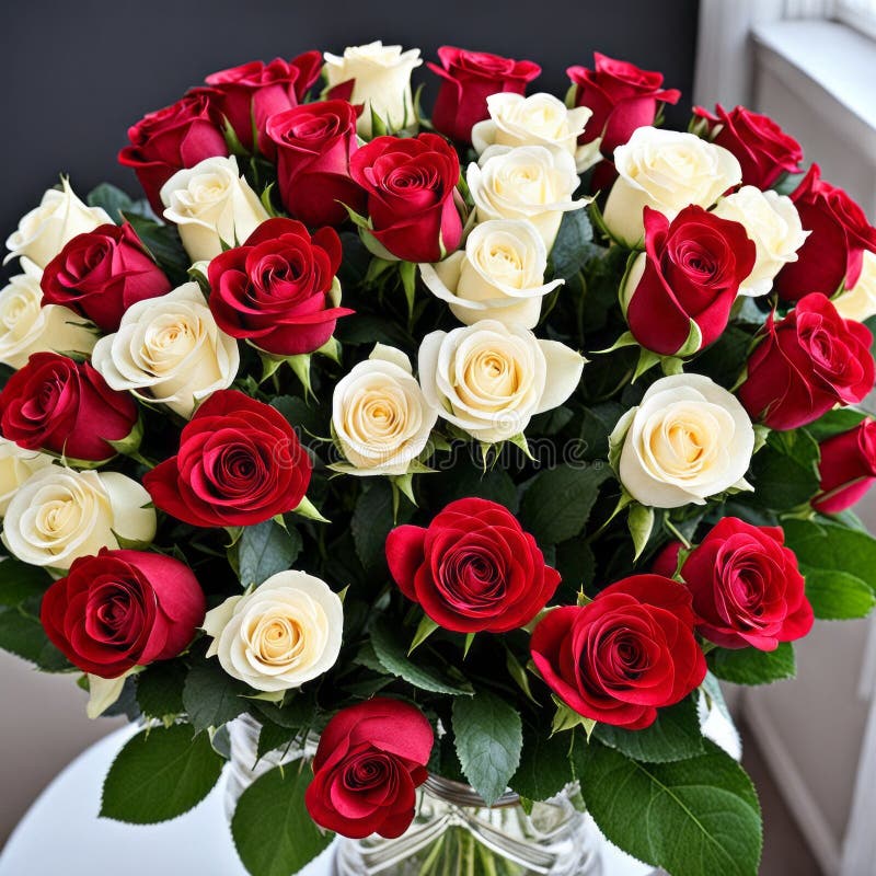 Flowers of Red Roses for a Romantic Occasion Stock Illustration ...