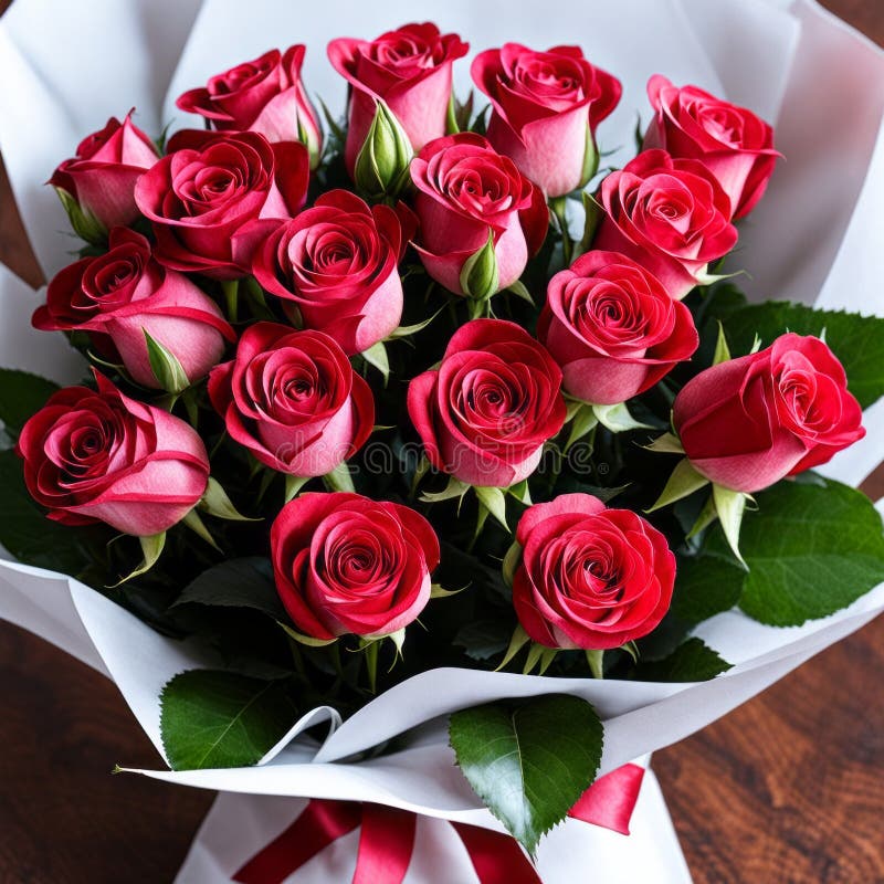 Flowers of Red Roses for a Romantic Occasion Stock Illustration ...