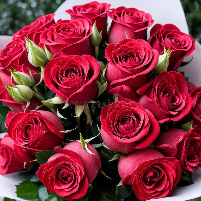 Flowers of Red Roses for a Romantic Occasion Stock Illustration ...