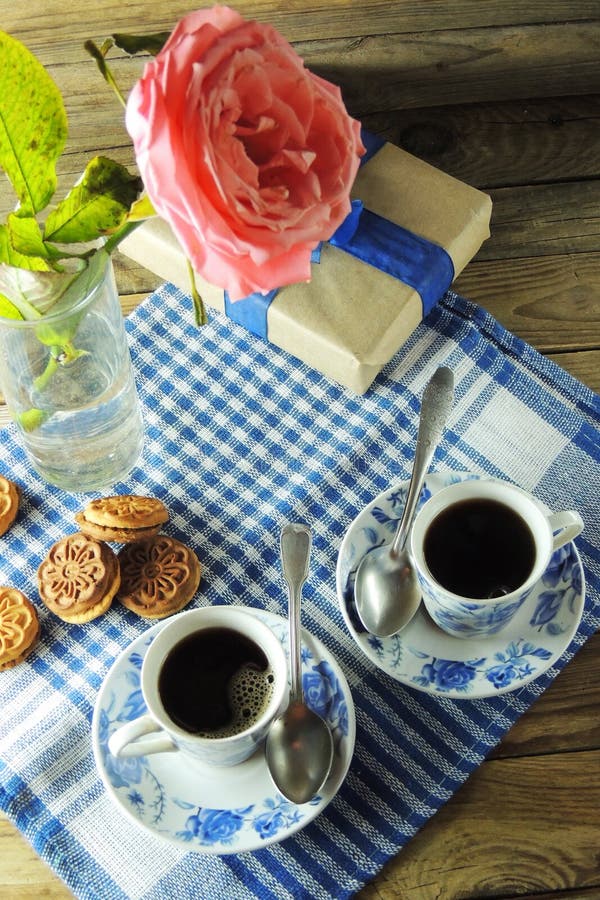 Romantic Breakfast, Coffee for Two Stock Image - Image of espresso ...
