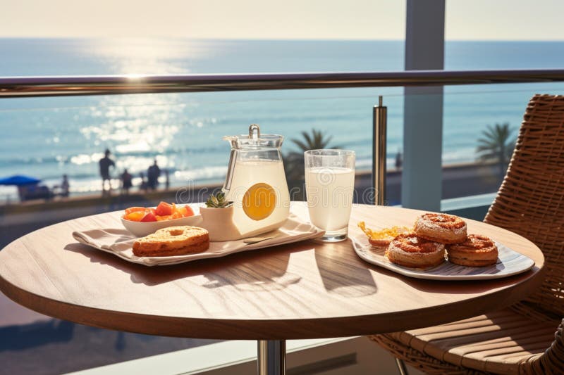 Romantic Breakfast Setting Table for Two on Hotel Balcony Stock ...