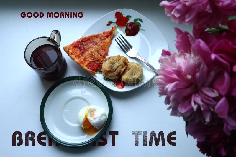 Romantic Breakfast Time in the Very Good Morning Stock Photo - Image of ...