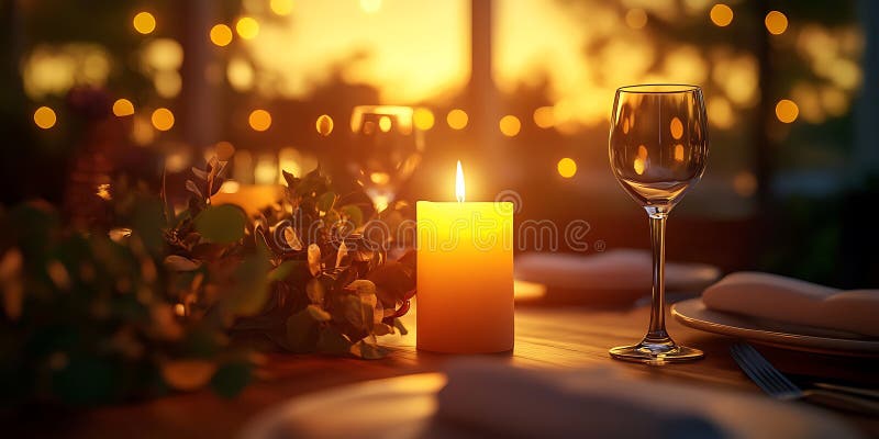 Romantic Candlelight Dinner: Perfect Ambiance for a Special Night Stock ...
