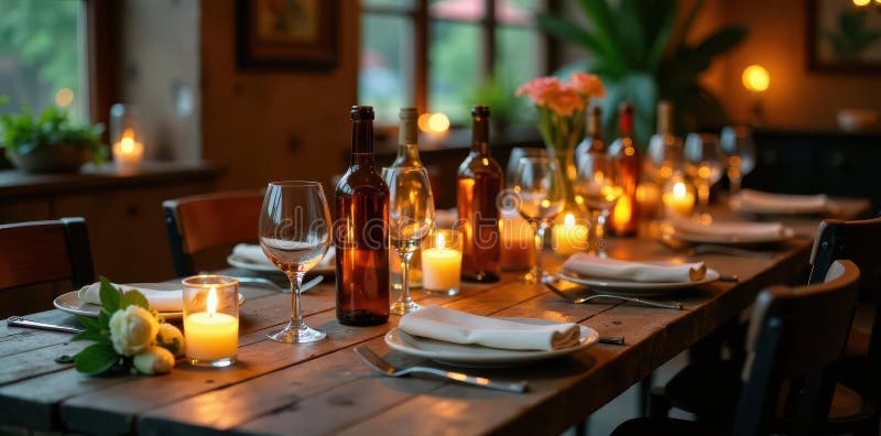 Romantic Dinner Bottles Stock Illustrations – 751 Romantic Dinner ...