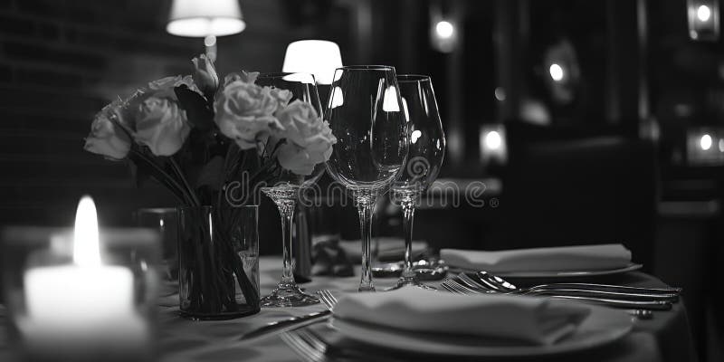 Romantic Candlelit Dinner for Two Stock Image - Image of date, atmosphere: 366221451