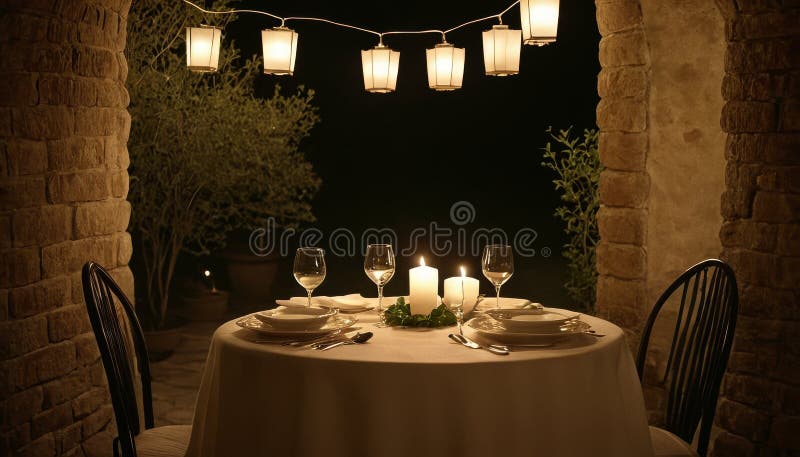 Romantic Candlelit Dinner for Two in an Intimate Courtyard Setting ...