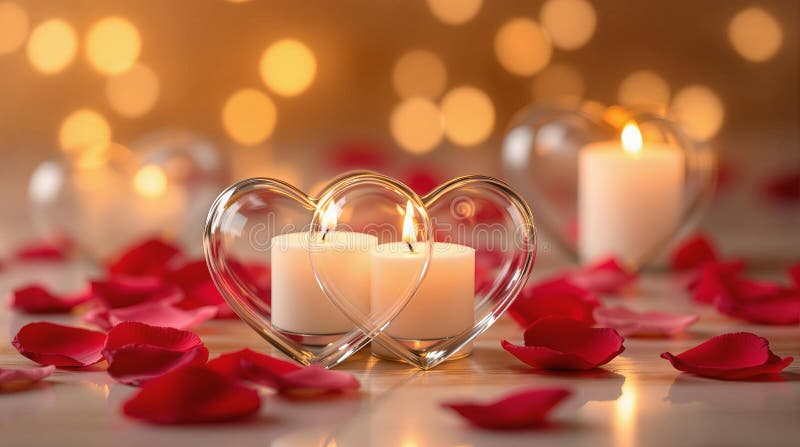 Romantic Candlelight Heart Shaped Holders Stock Photos - Free & Royalty ...